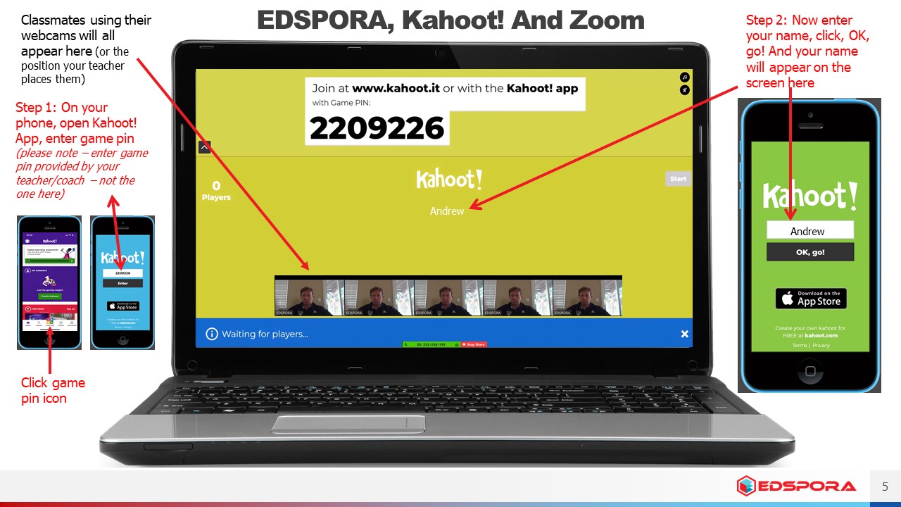 Using Zoom and Kahoot! – EDSPORA
